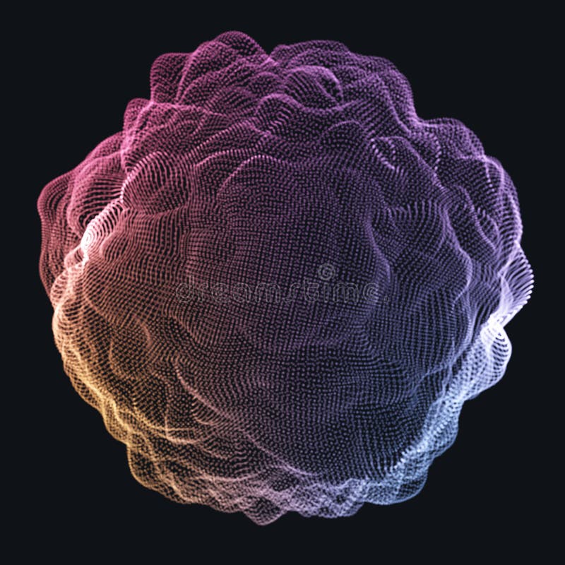 Wavy Sphere (Blue) - Abstract Colorful Shape 3D Illustration Stock ...