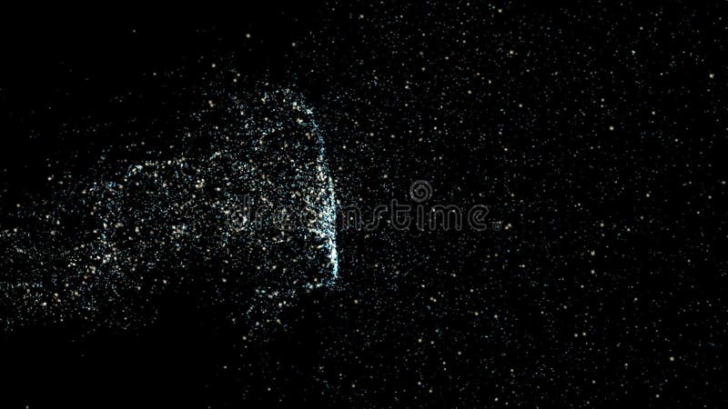 Particles Explosion Animation Mixing Over Black Background Stock ...