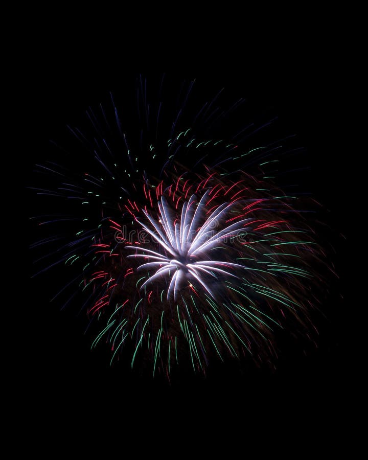 Particles of Fireworks Explosion Isolated on Black Stock Image - Image ...