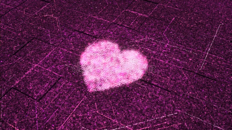 Particles Form Heart. Animation. Column of Light Particles Descends ...