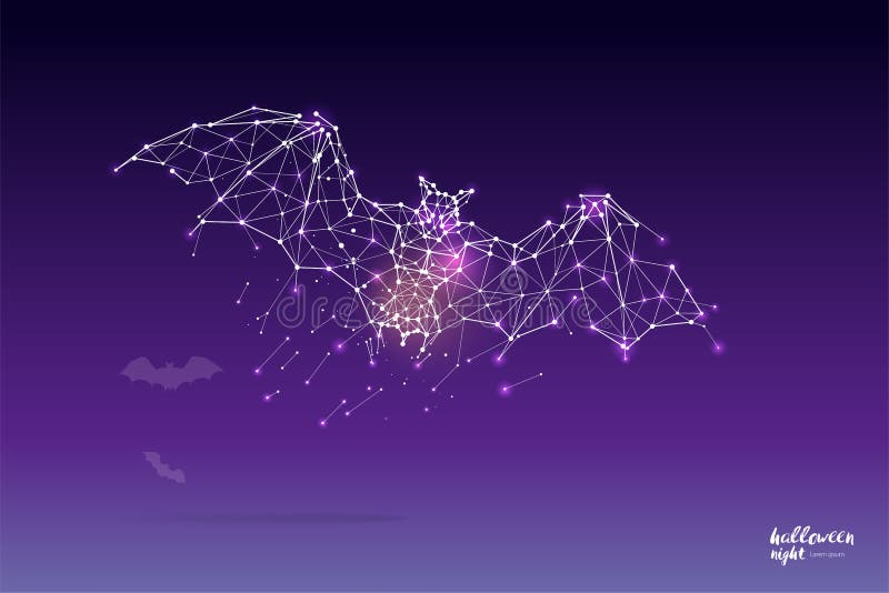 The Particles, Geometric Art, Line and Dot of Bat Stock Vector ...