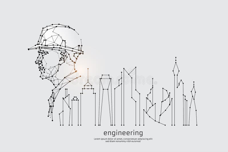 The Particles, Geometric Art, Line and Dot of Engineering Stock Vector ...