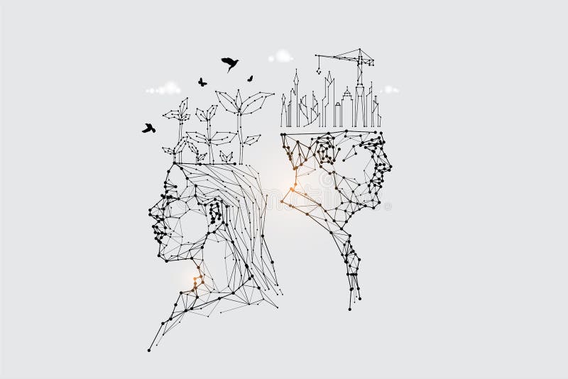 The Particles, Geometric Art, Line and Dot of Engineering Stock Vector ...