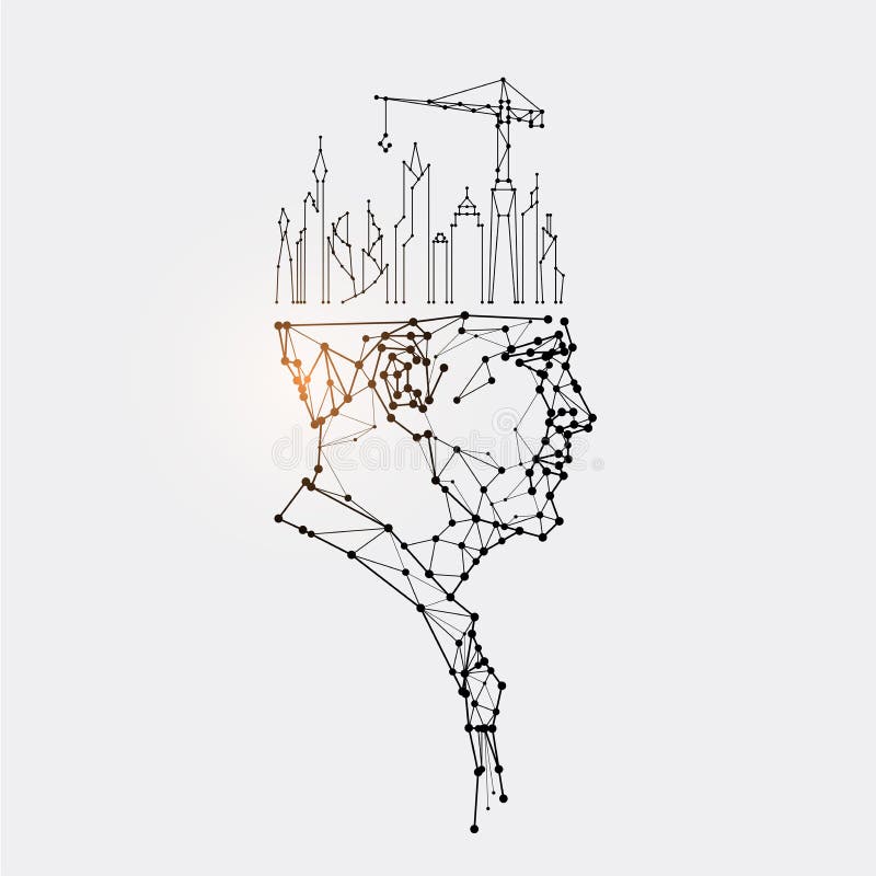 The Particles, Geometric Art, Line and Dot of Engineering Stock Vector ...