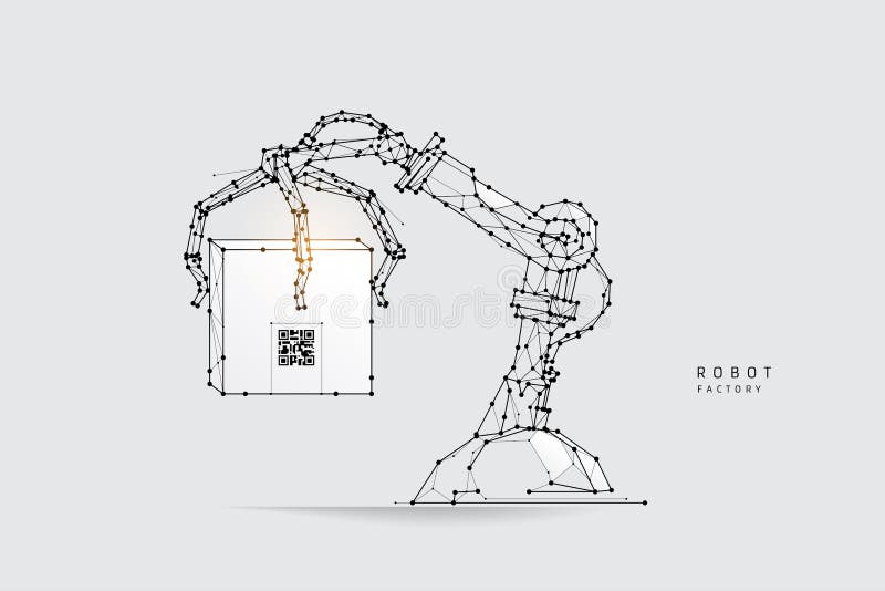 The Particles, Geometric Art, Line and Dot of Robot Arm Stock Vector ...