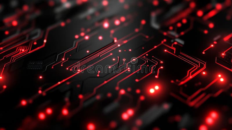 Particles and Metallic Plates Create an Abstract High Tech Digital ...