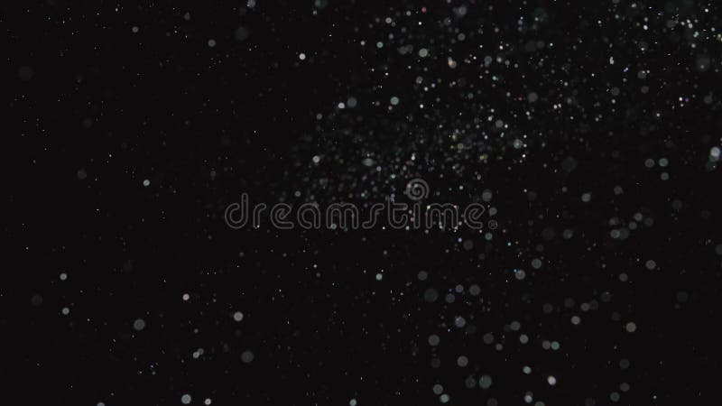 Particles in Motion in the Form of Fine Dust, Round, White on a Black ...