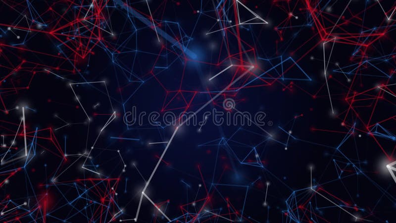 Particles In Motion Through Space Complex Structure Plexus Noise 3d Rendering Stock Footage
