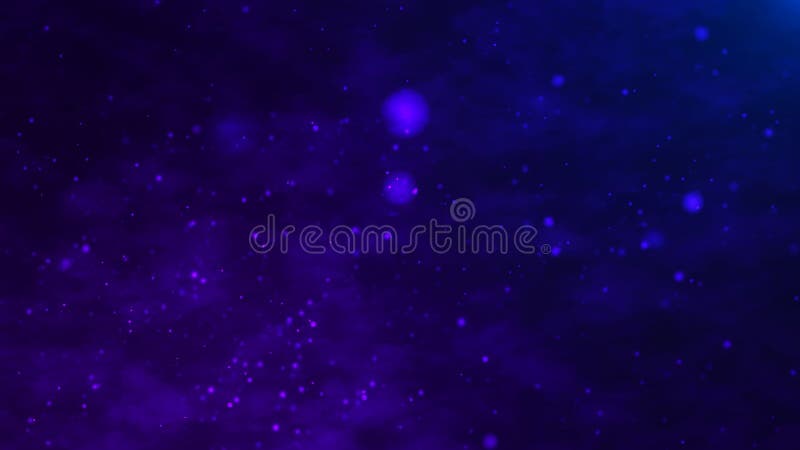 Particles Moving Upwards on a Dark Sky with Clouds. Shimmering, Bright ...