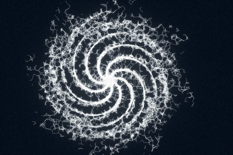 Particles Revolves Around Its Center with Dark Background, 3d Rendering ...