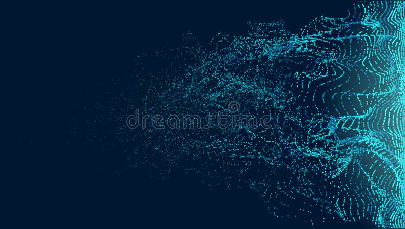 Particles Transition Wave Vector Background. Dissolve Fade Movement ...