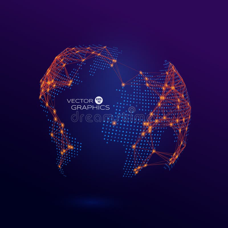 Particles world stock vector. Illustration of plexus - 97253292