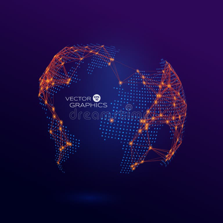 Particles world stock vector. Illustration of plexus - 97253292