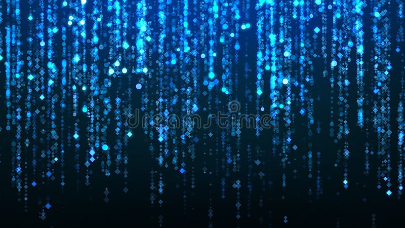 Particular Rain Illustration, Neon Blue Particles, Shiny Glow Li Stock ...