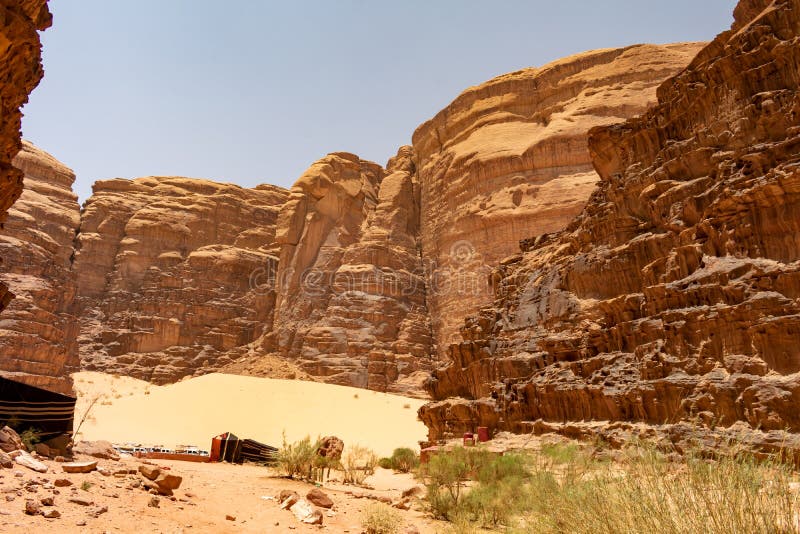 The Particular Rocks of Wadi Rum, the Jordanian Desert Stock Photo ...