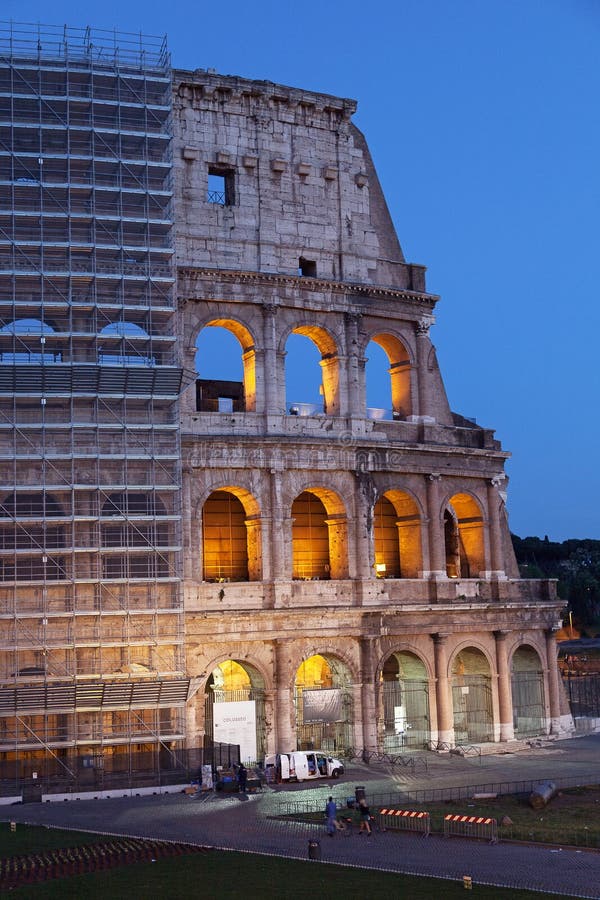 Colosseum Restoration, Complete Facade Stock Photo - Image of coloseum ...