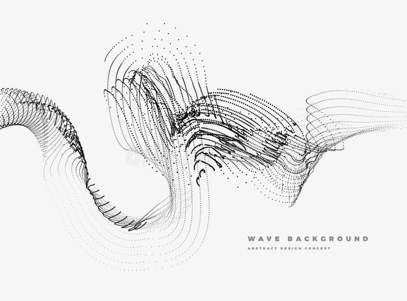 Particule Secouant La Vague Noire Illustration de Vecteur ...