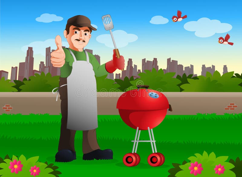 Partie de barbecue illustration stock. Illustration du moustache - 73444169
