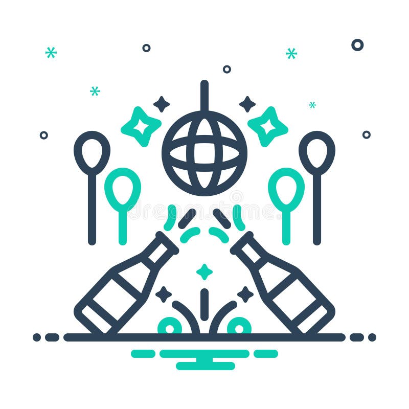 Mix Icon for Parties, Cheers and Decoration Stock Vector - Illustration ...