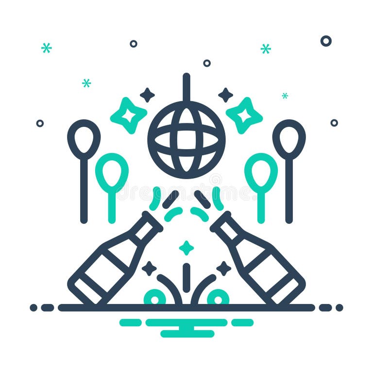 Mix Icon for Parties, Cheers and Decoration Stock Vector - Illustration ...