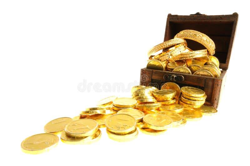 Goud en geld stock afbeelding. Image of glinster, cadeau - 15490529