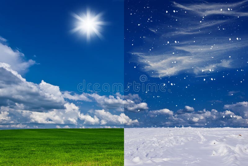 A Partire Da Estate All'inverno Fotografia Stock - Immagine di natale ...