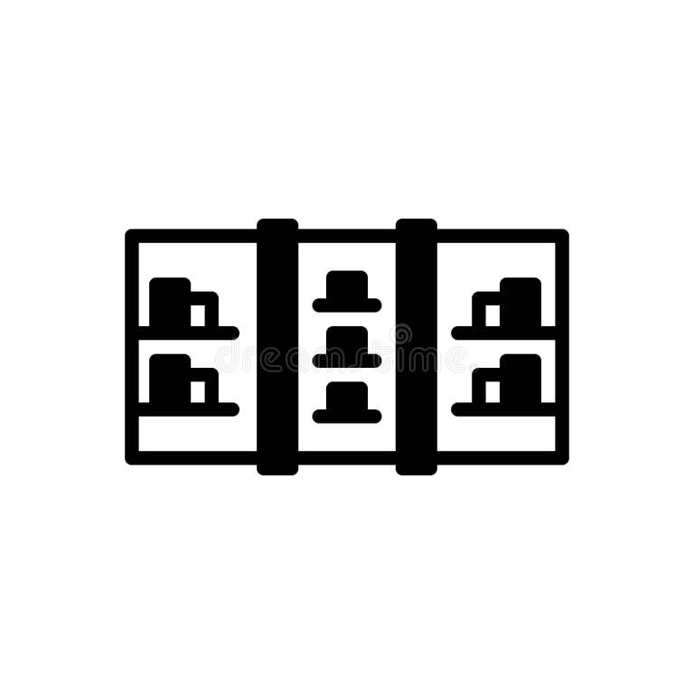 Black Solid Icon for Partition, Divided and Workplace Stock Vector ...