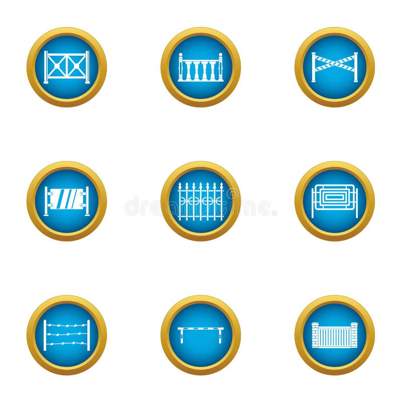 Partition Icons Set, Flat Style Stock Vector - Illustration of exterior ...