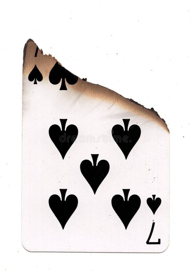 A Partly Burnt Playing Card. Stock Image - Image of eight, isolated ...