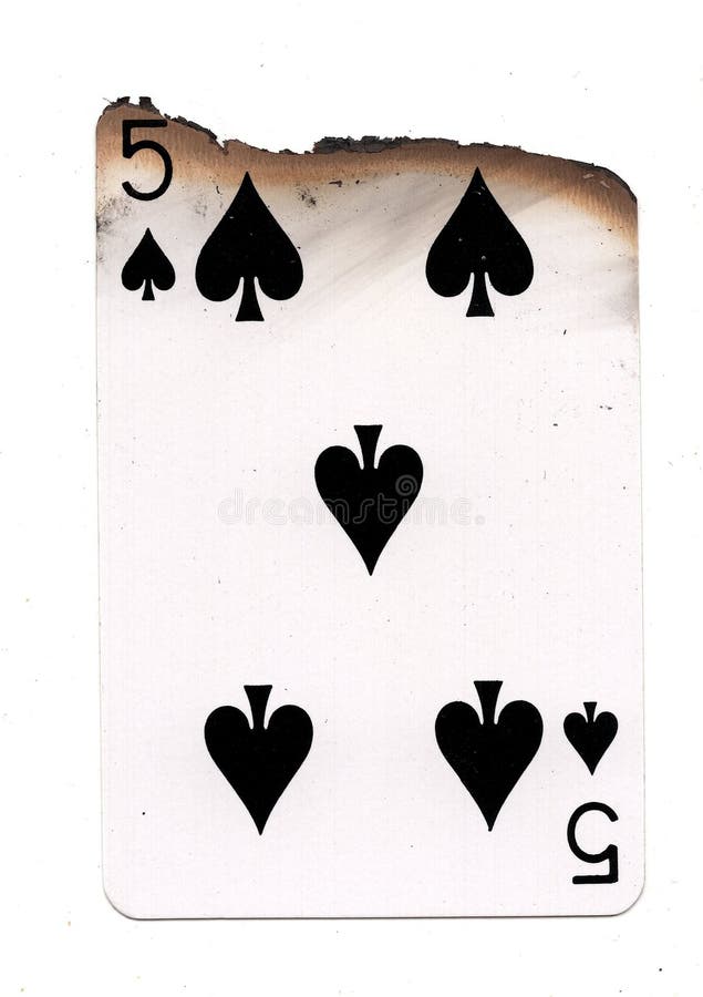 A Partly Burnt Playing Card. Stock Image - Image of damaged, lose ...