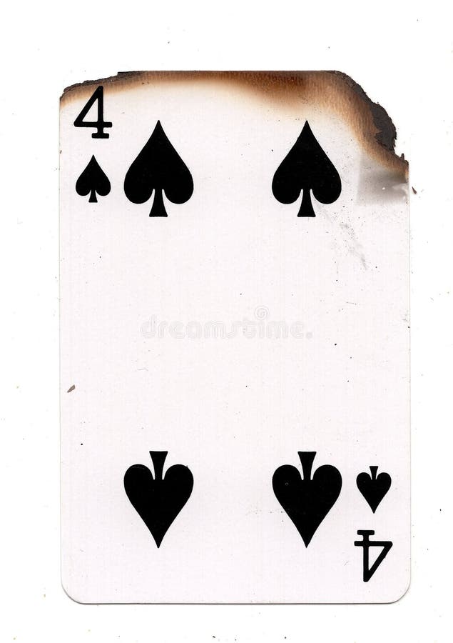 A Partly Burnt Playing Card. Stock Photo - Image of lose, three: 367795568
