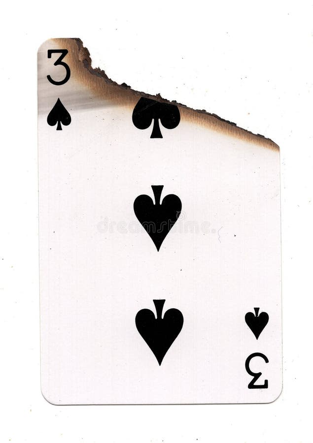 A Partly Burnt Playing Card. Stock Image - Image of loss, loser: 367795579