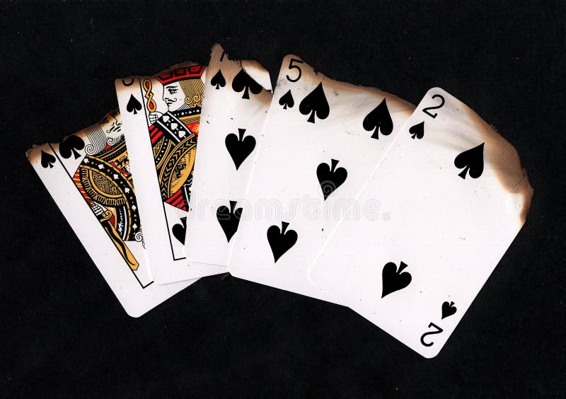 A Partly Burnt Playing Cards. Stock Photo - Image of business, damage ...