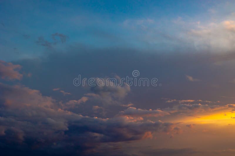 Partly Cloudy and Hazy Sky View at Sunset Stock Photo - Image of ...