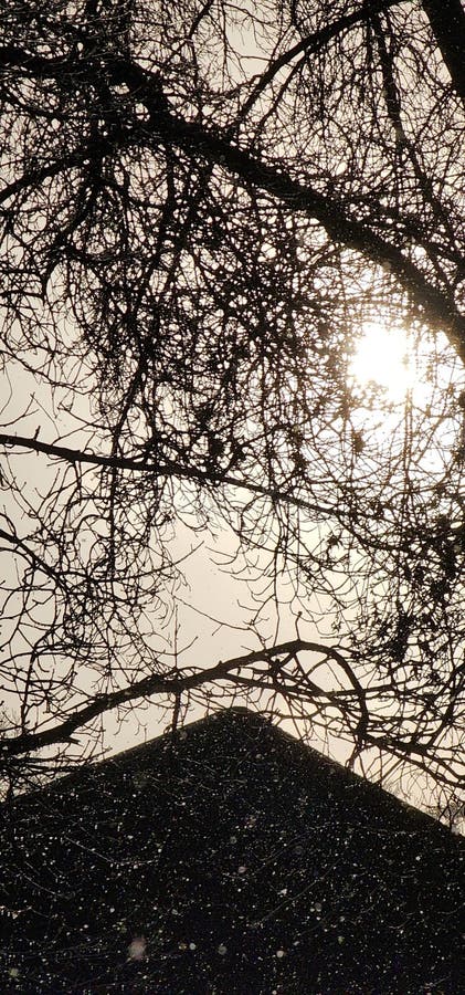 Partly Cloudy Snowy Cold Day with Sun Stock Photo - Image of partly ...