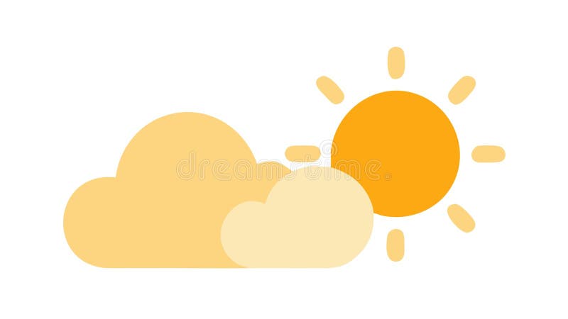 Partly Cloudy Sunny Weather Icon, Forecast Graphic Illustration ...