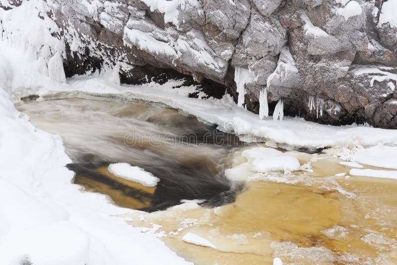 Partly Frozen River at Winter Stock Image - Image of nature, frozen ...
