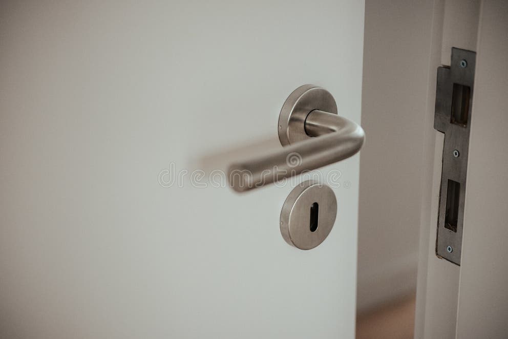 Partly Opened Door with a Handle Stock Photo - Image of knob, wood ...