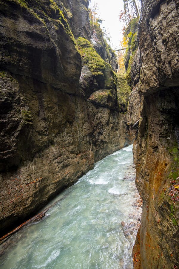Partnachklamm Gorge stock image. Image of hike, water - 390529391