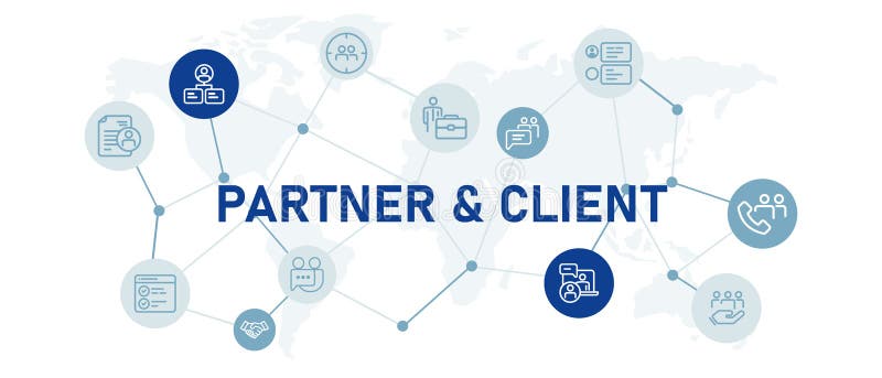 Partner and Client Icon Set Relation Work Job Cooperation Partnership ...
