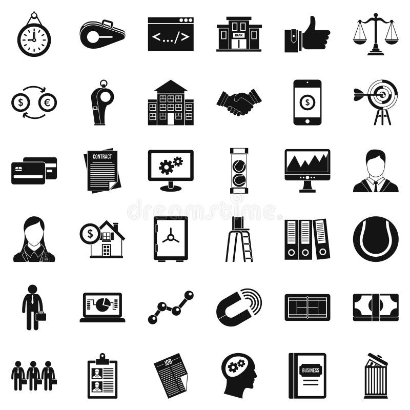 Partner Connection Icons Set, Simple Style Stock Vector - Illustration ...