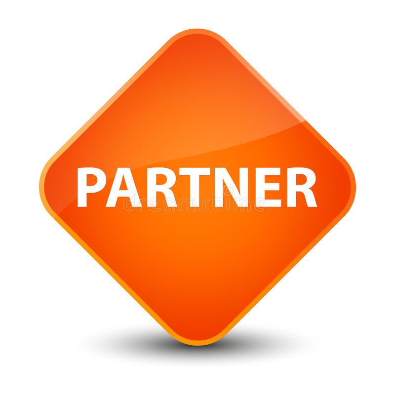 Partner Elegant Orange Diamond Button Stock Illustration - Illustration ...