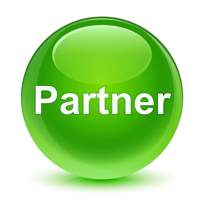 Partner Glassy Green Round Button Stock Illustration - Illustration of ...