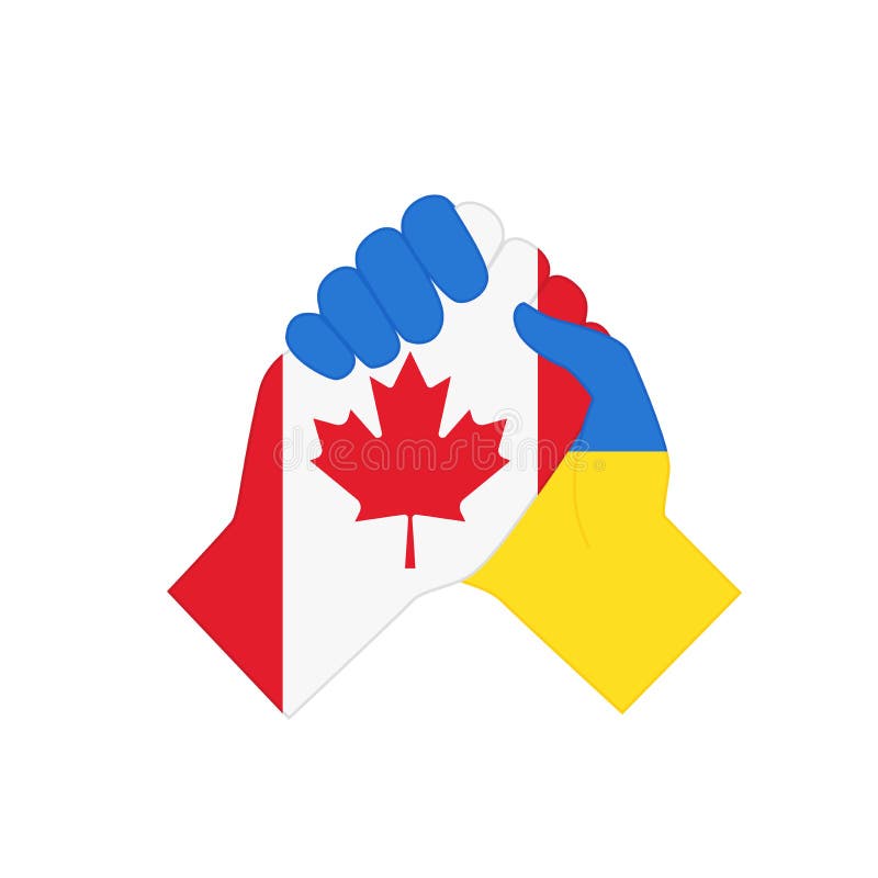 Ukraine and Canada Grunge Flags Connection Vector Stock Vector ...