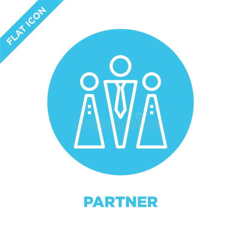 Partner Icon Vector. Thin Line Partner Outline Icon Vector Illustration ...