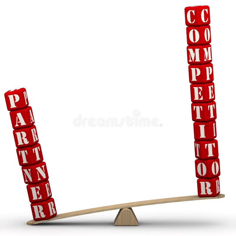 Partner or Competitor. Comparison on the Scales Stock Illustration ...