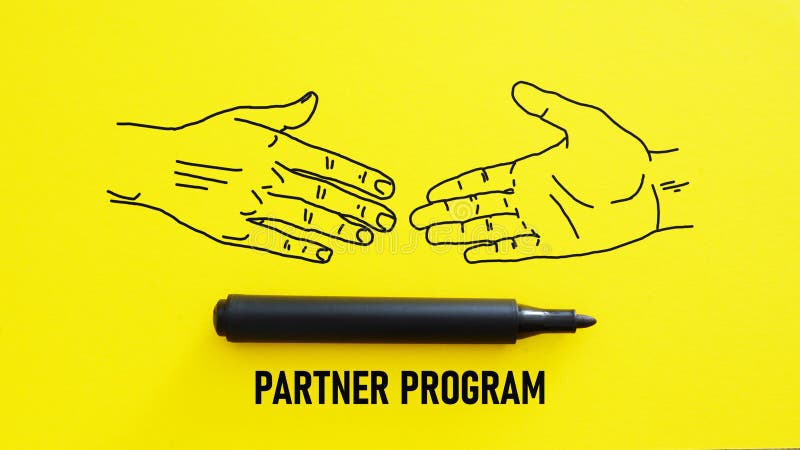 Partner Program is Shown Using the Text and Picture of Handshake Stock ...