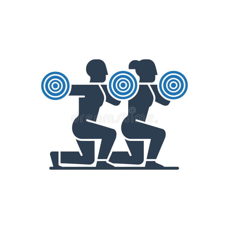 Partner Squat Training Icon Stock Vector - Illustration of squats, icon ...