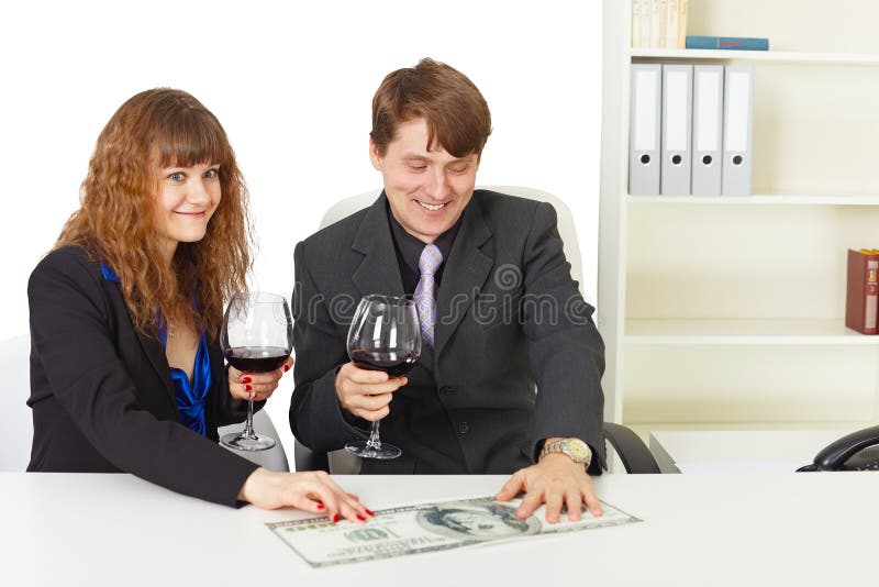 Partners Celebrate Reception of Big Income Stock Image - Image of pair ...