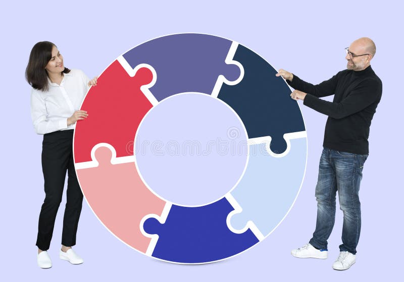 Partners Collaborating in Making a Circle Stock Photo - Image of ...